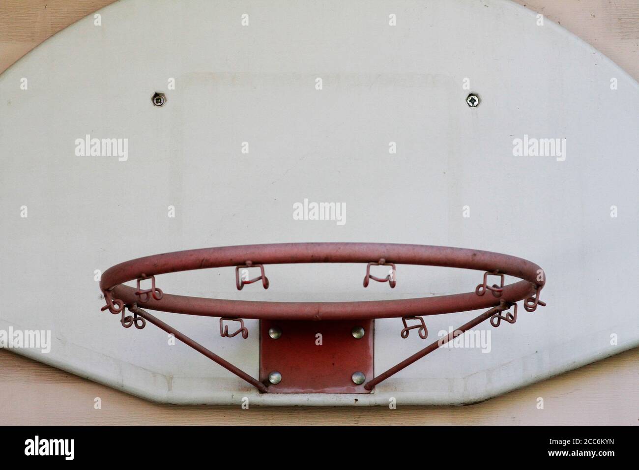 Old basketball backboard and basket. Deserted basketball backboard on a ...