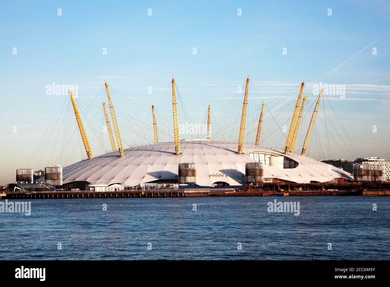 London, UK, December 10, 2011: The Millennium Dome on the River Thames ...
