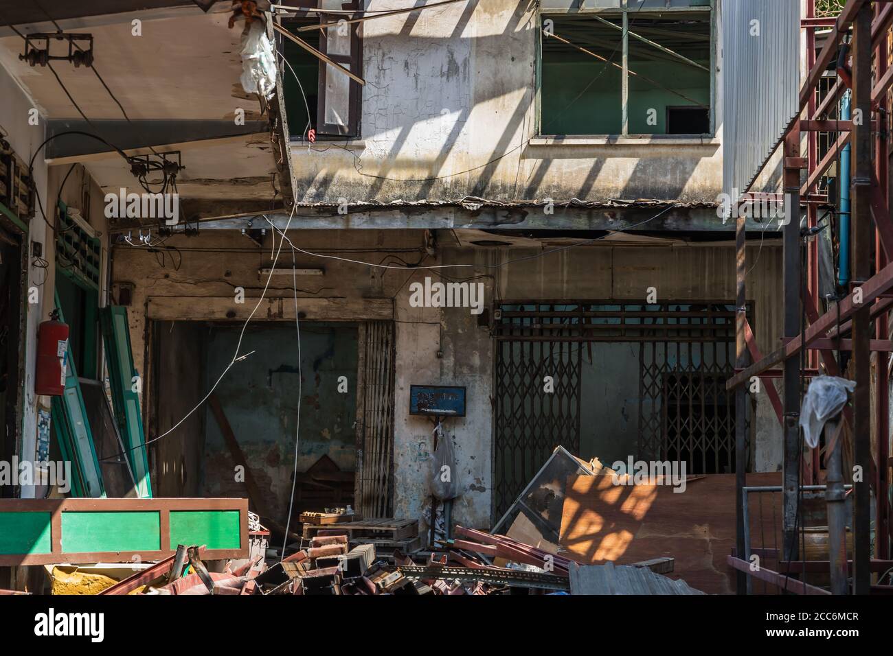 External of old house was left to deteriorate over time, Chinese ...