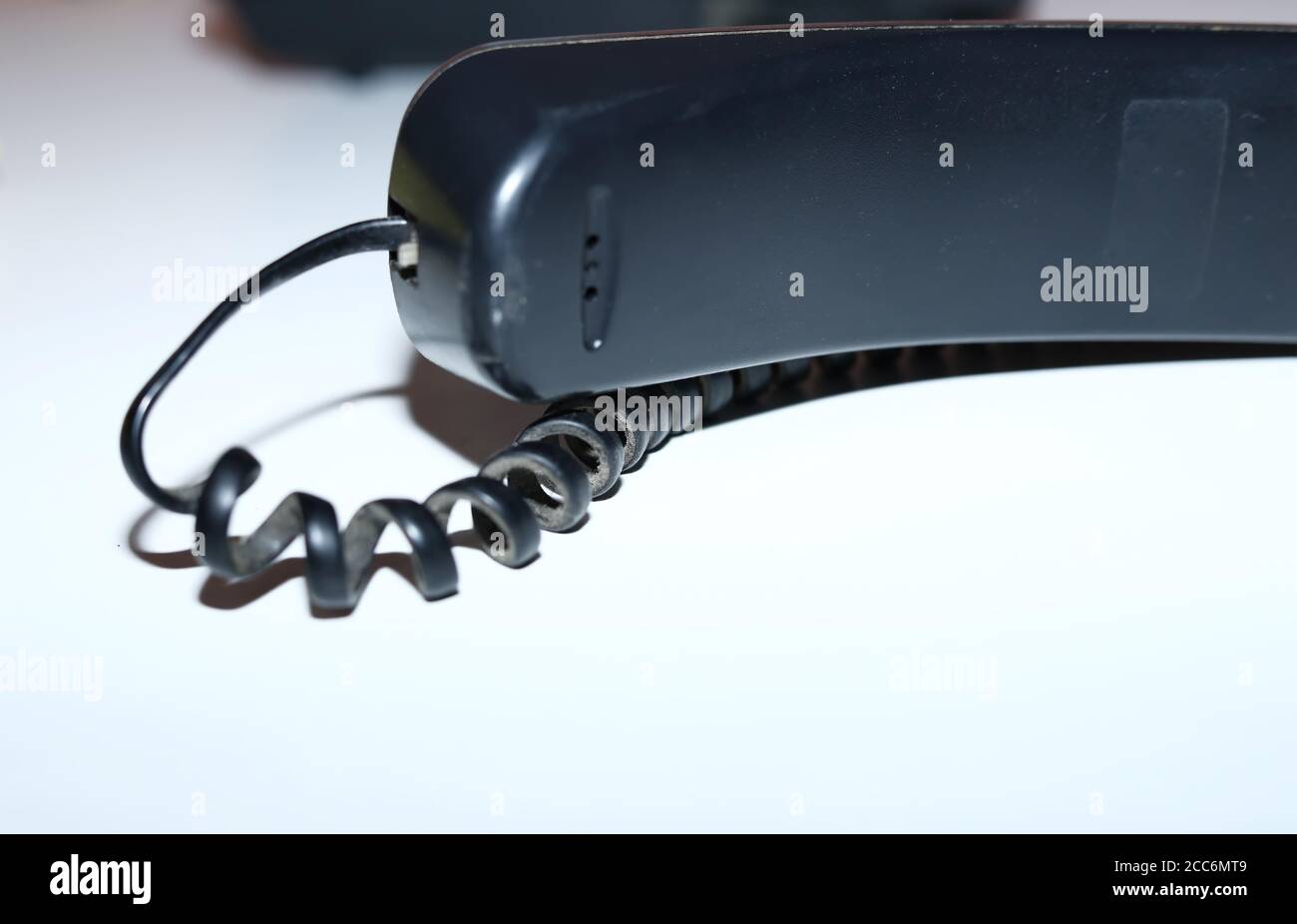 Shot of a landline telephone receiver with copy space for individual ...