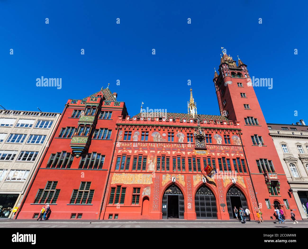 Basel, Switzerland - May 10, 2015 - The historical town hall of Basel ...