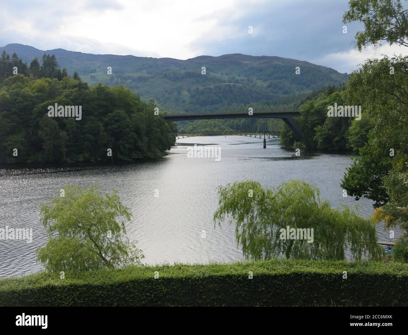 Beautiful Scottish scenery on a summer's day: view over Loch Faskally ...
