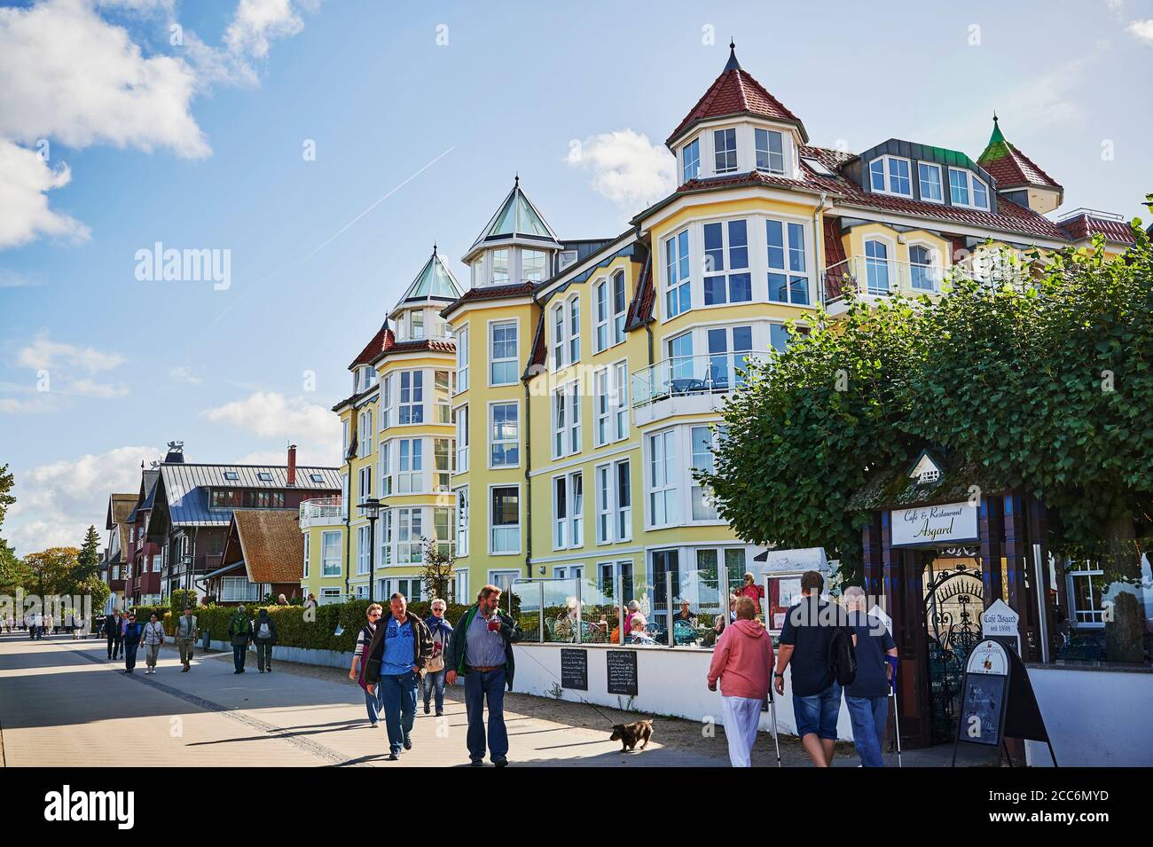 Bansin, Germany - September 13, 2019: The promenade of Bansin on the ...