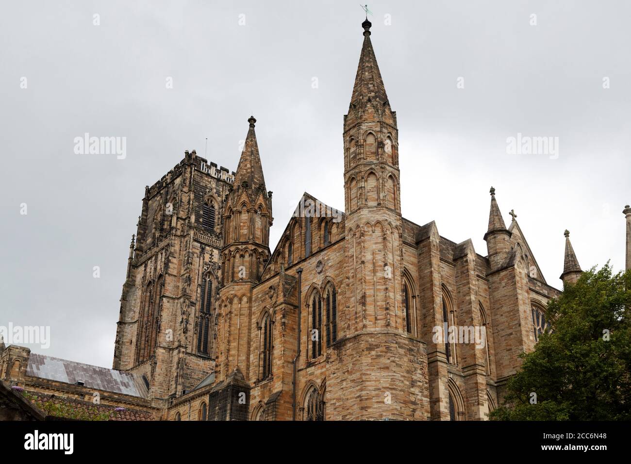 Exterior of Durham Cathedral in Durham City, England. The building is ...