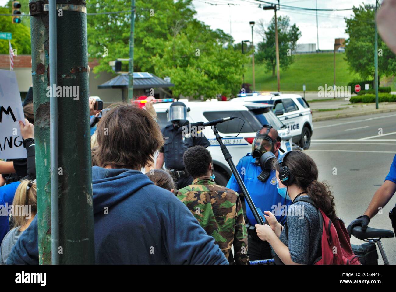 Dayton, Ohio United States 05/30/2020 police officers controlling the ...