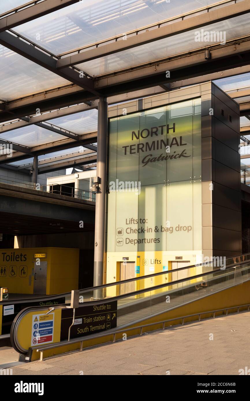 Entrance to the North Terminal of London Gatwick Airport in the United ...