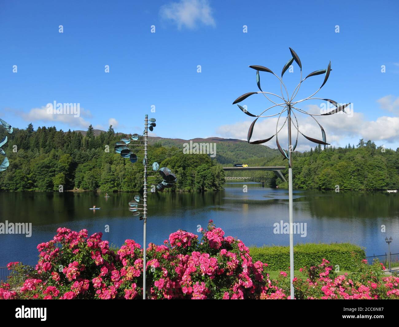 With Loch Faskally in the background, the wind sculptures by Lyman ...