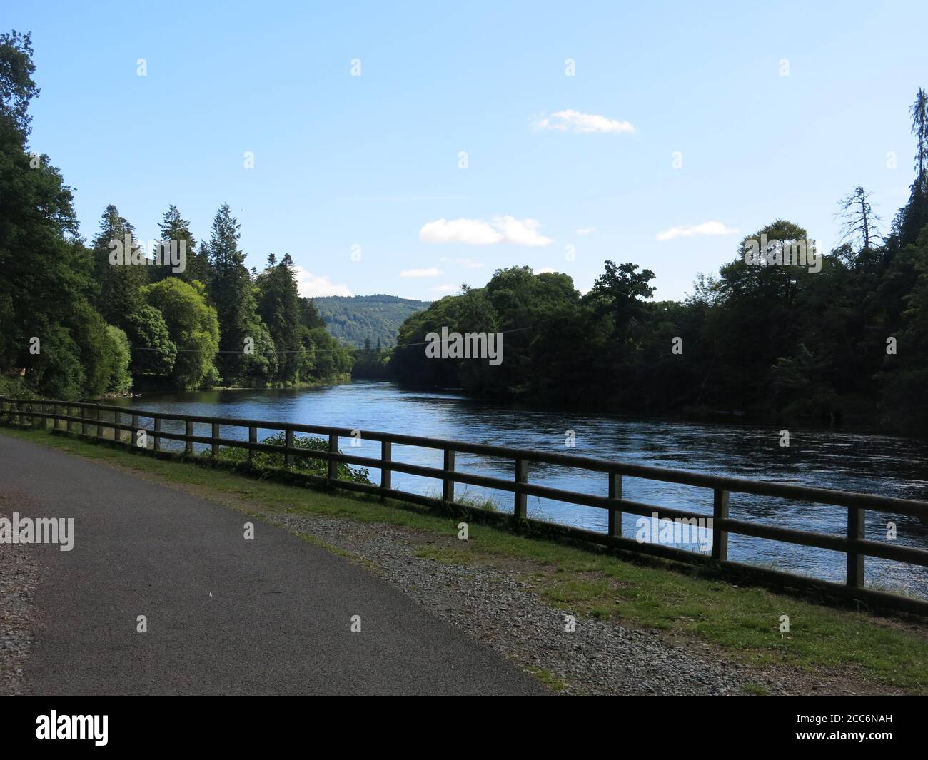 Typical Scottish scenery: the River Tay at Dunkeld in Highland ...