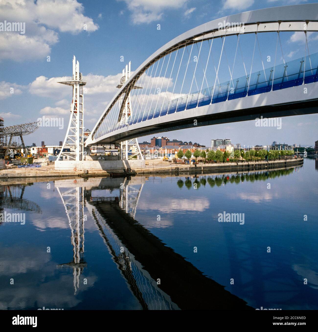 The Millennium Bridge over the Manchester Ship Canal, Salford Quays ...