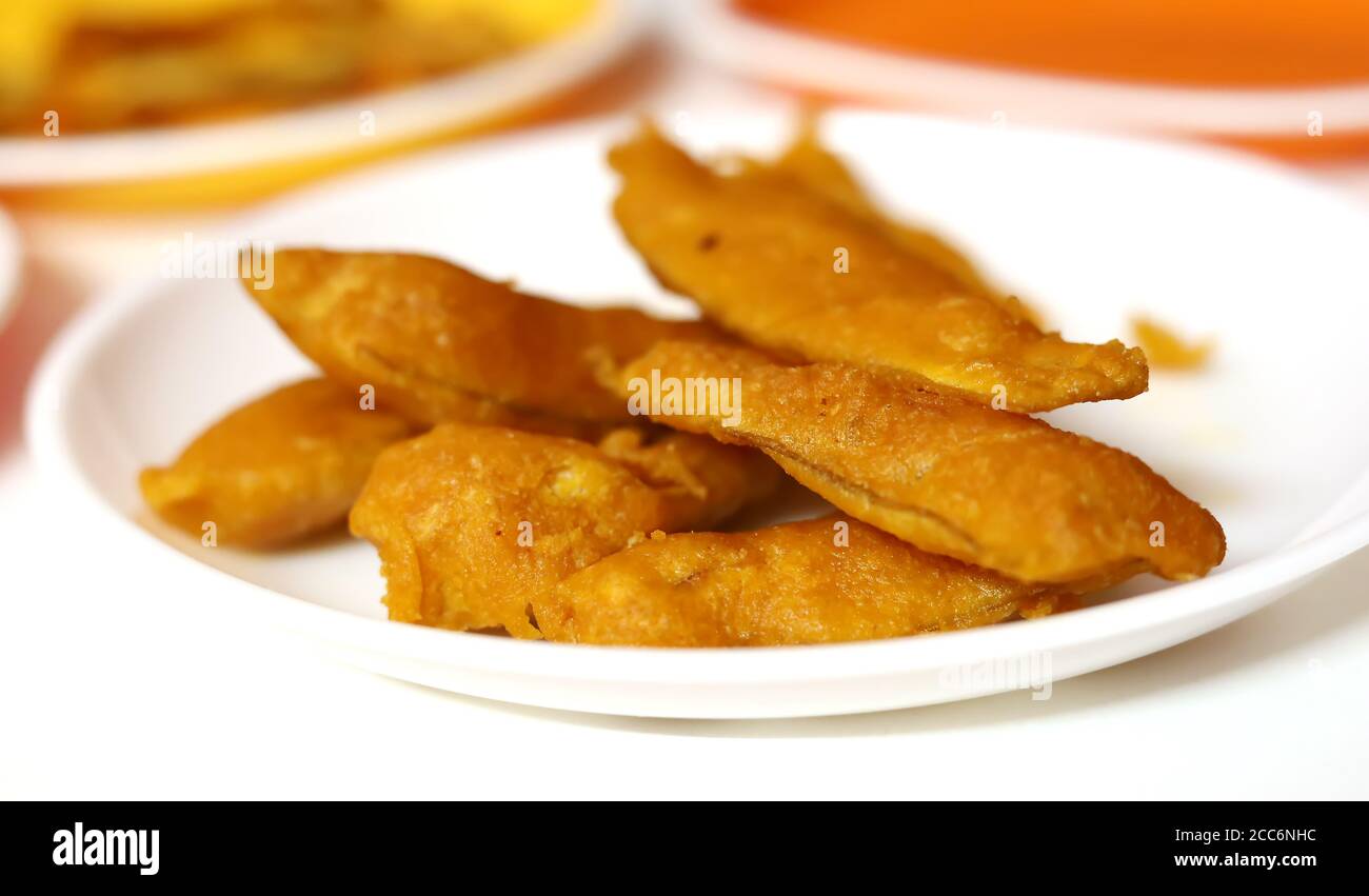 Bajji bonda Indian Street Food, Top views Stock Photo - Alamy
