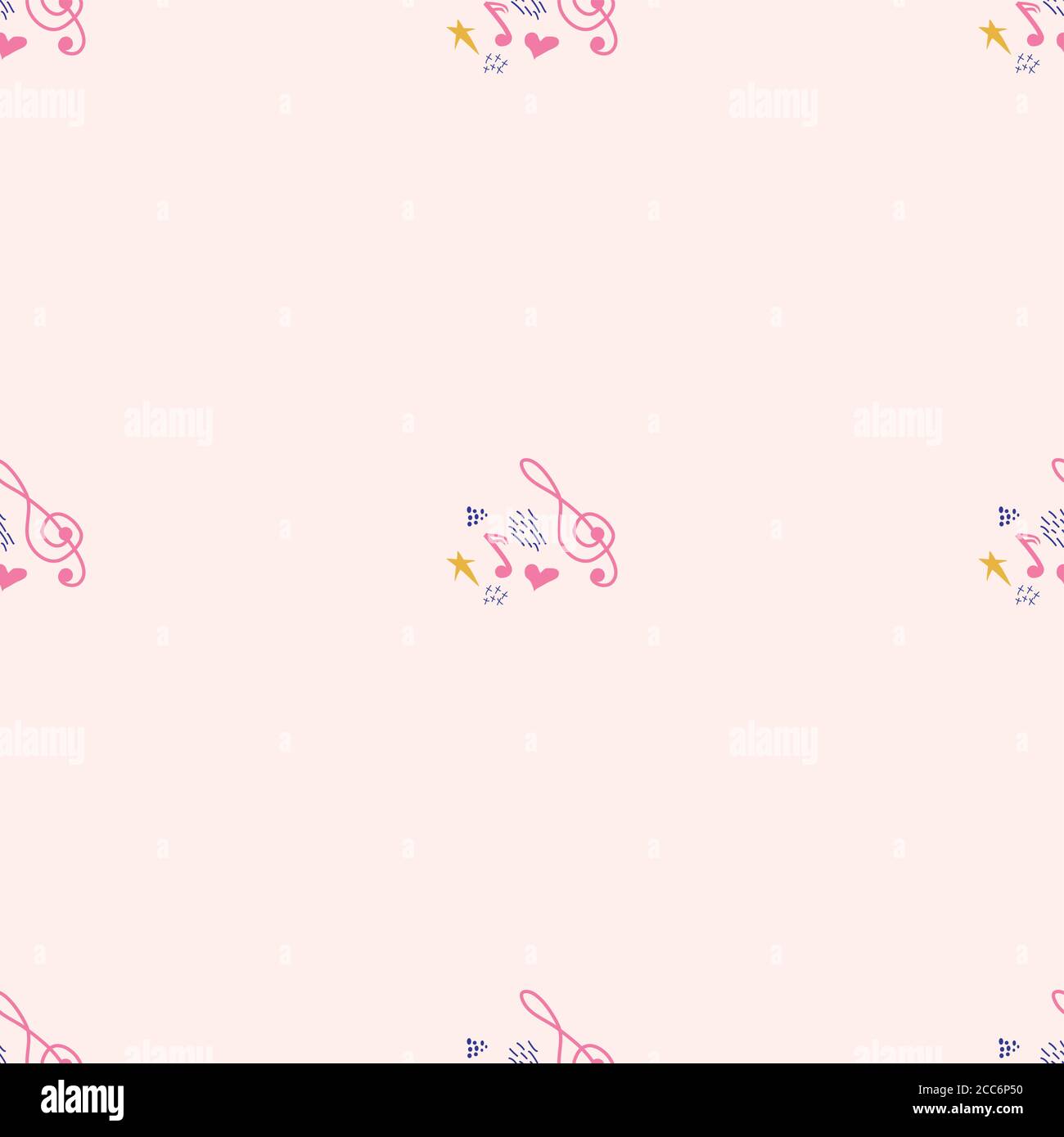 Cartoon cute doodles hand drawn Musical seamless pattern. Colorful ...