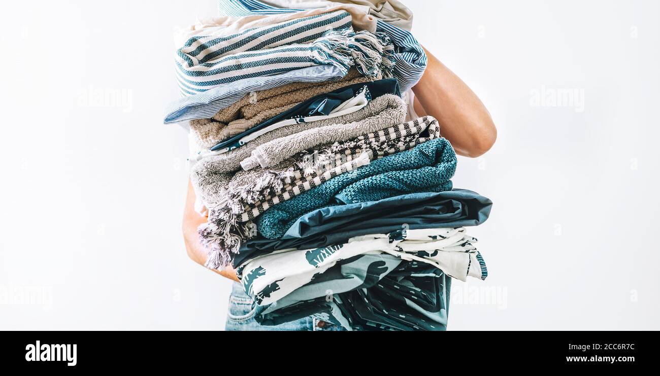 Folded laundry sheets hi-res stock photography and images - Alamy