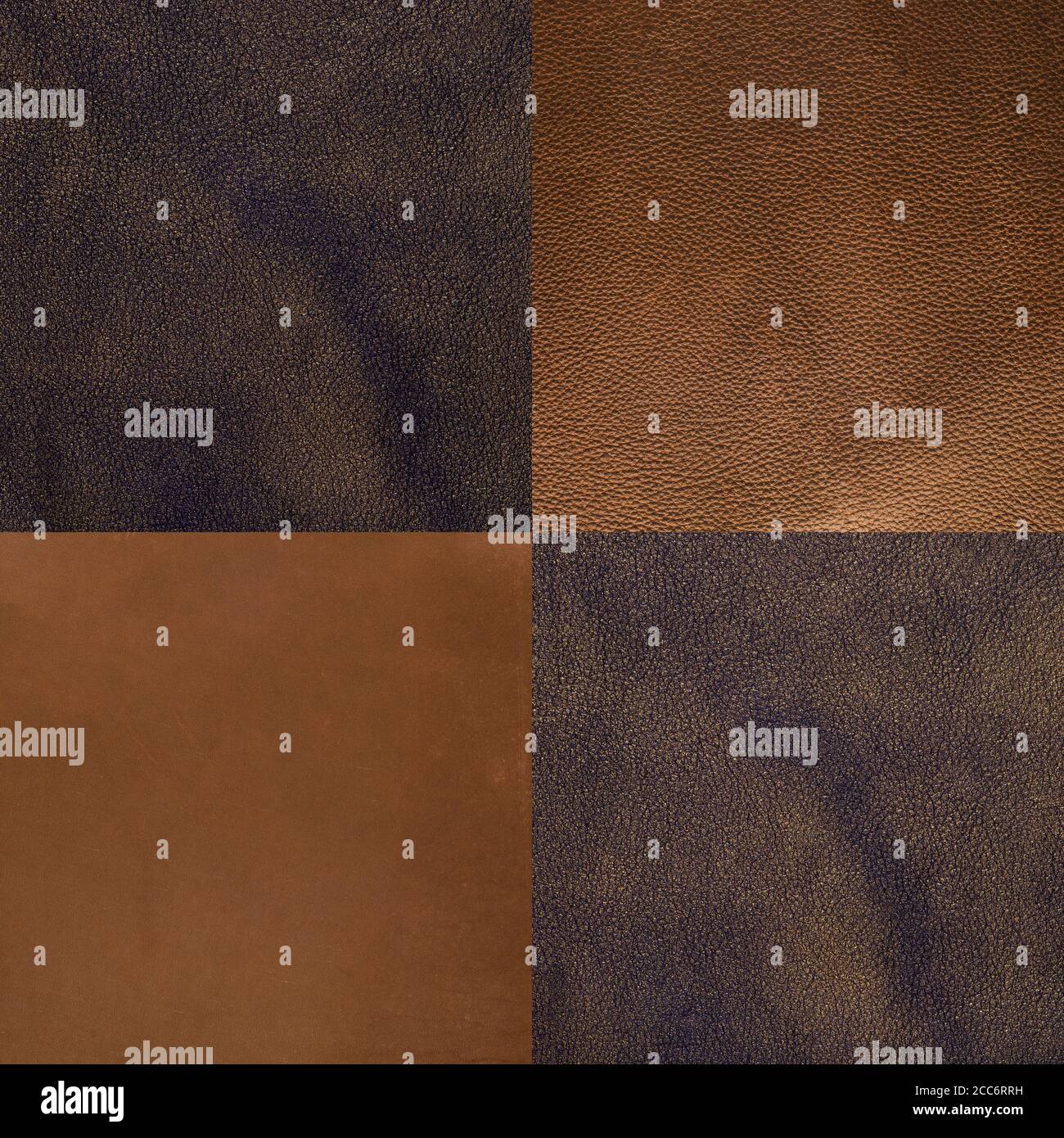 Set of brown leather samples, texture background Stock Photo - Alamy