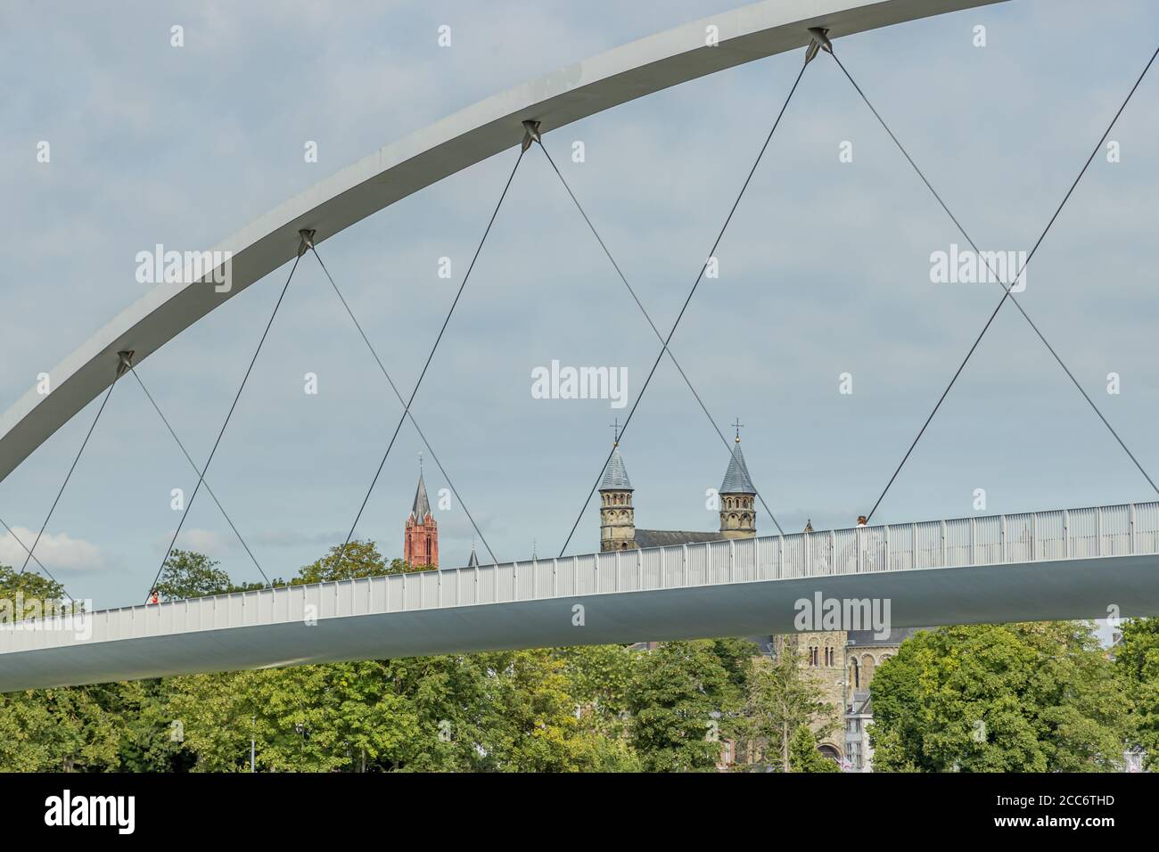 Close-up of the arch of the High Bridge over the Maas river with the ...