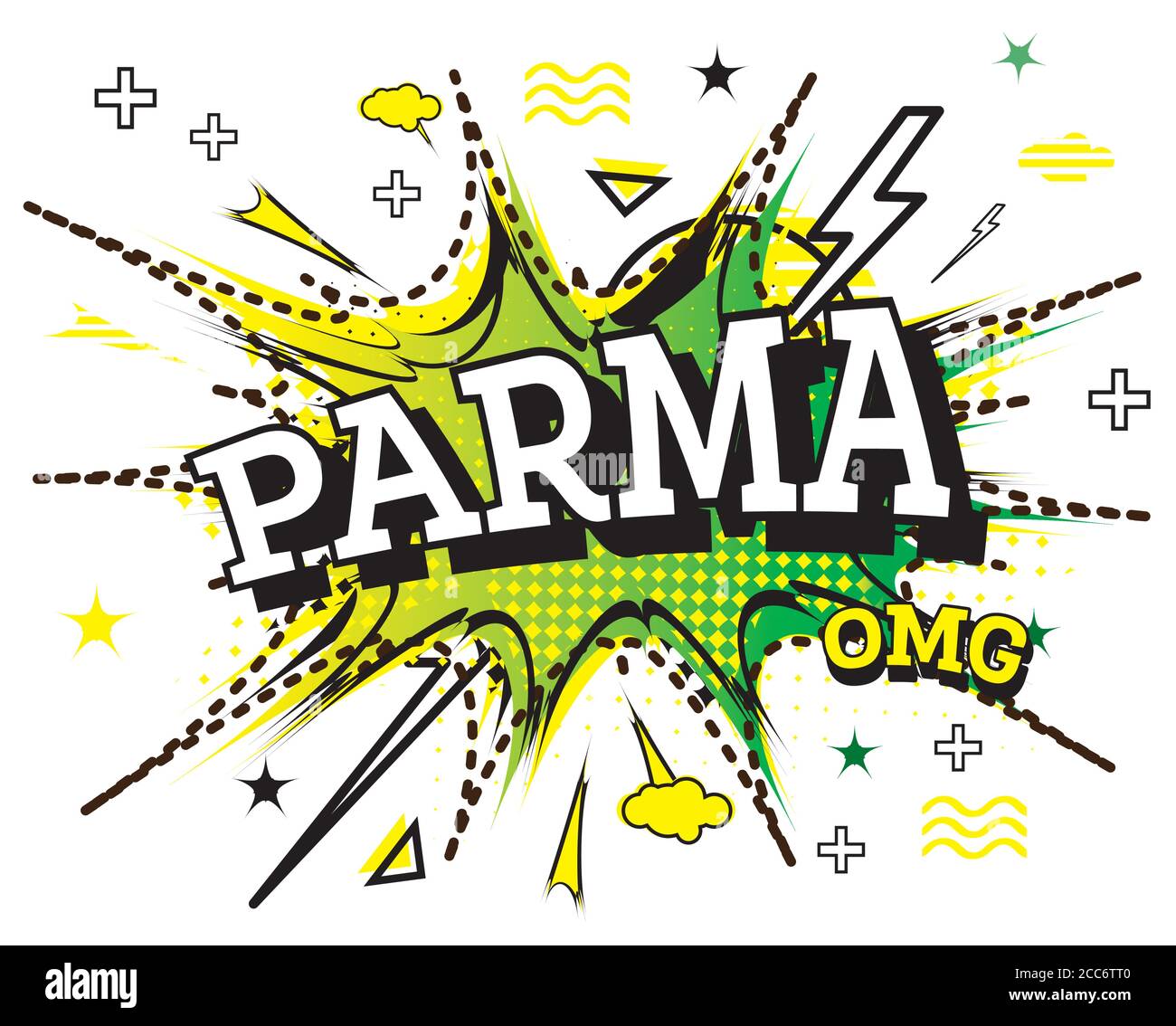 Parma Comic Text in Pop Art Style Isolated on White Background. Vector ...