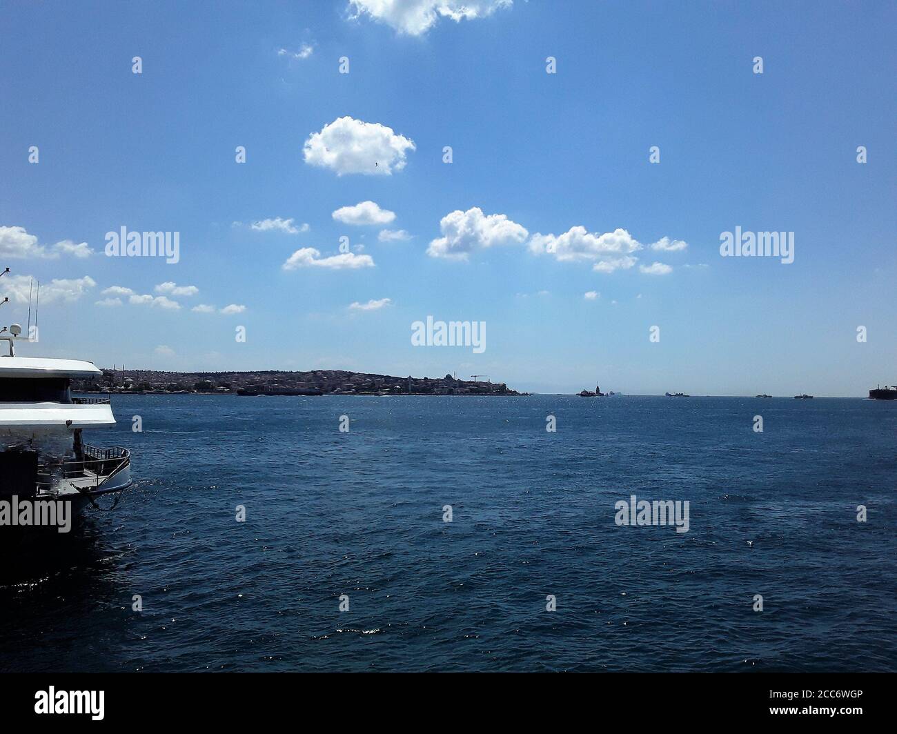 blue skies, sea and clouds. Marmara sea, Istanbul, Turkey Stock Photo ...