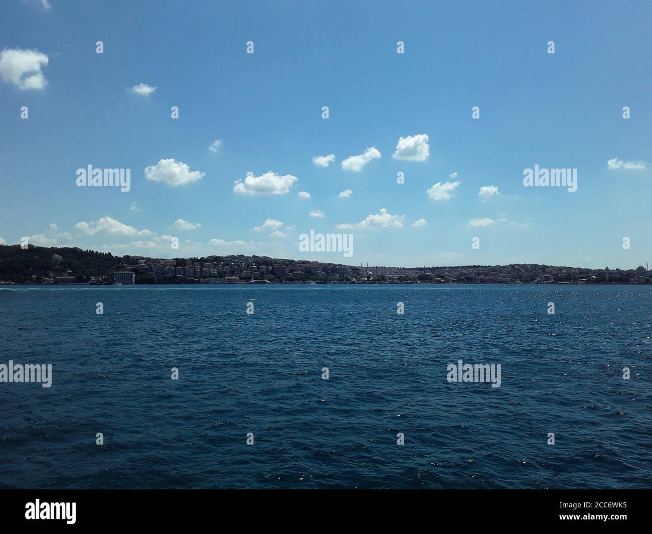 blue skies, sea and clouds. Marmara sea, Istanbul, Turkey Stock Photo ...
