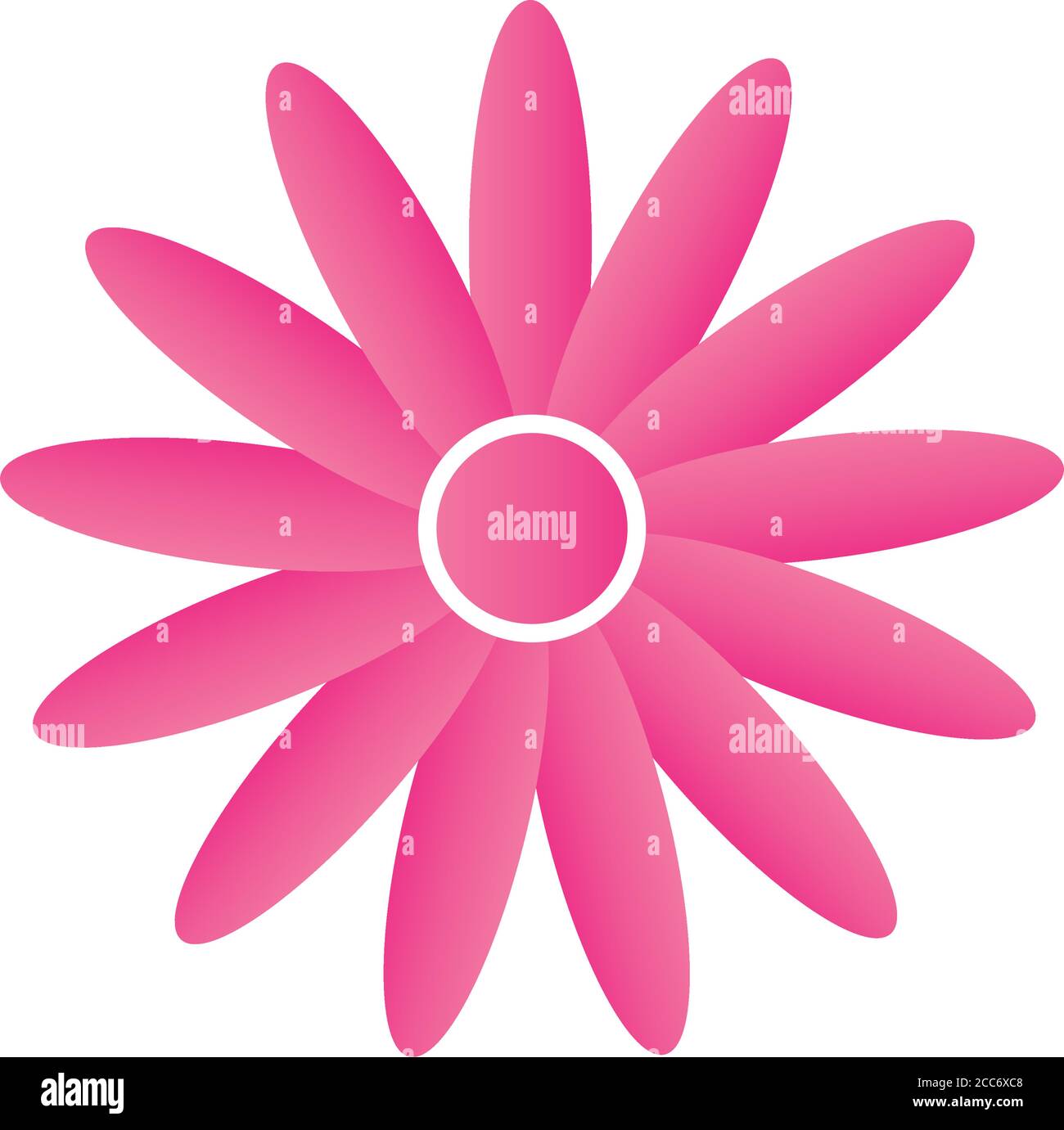 beautiful flower icon over white background, gradient style, vector ...