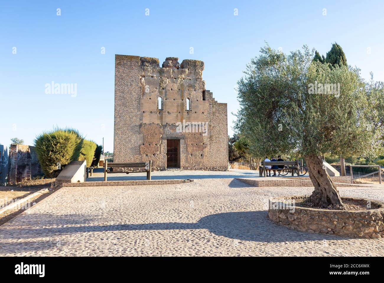 The watchtower of San Bartolome de la Torre is located on a high ground ...