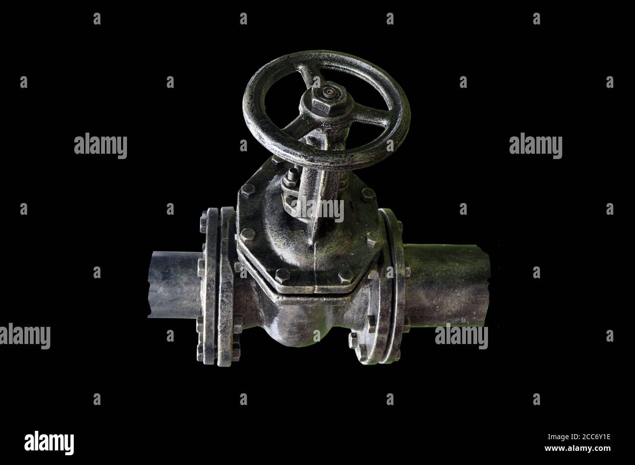Valve connection of water pipe isolated on white background Stock Photo ...
