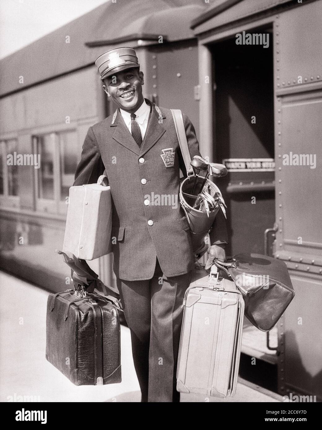 African american train worker hi-res stock photography and images - Alamy