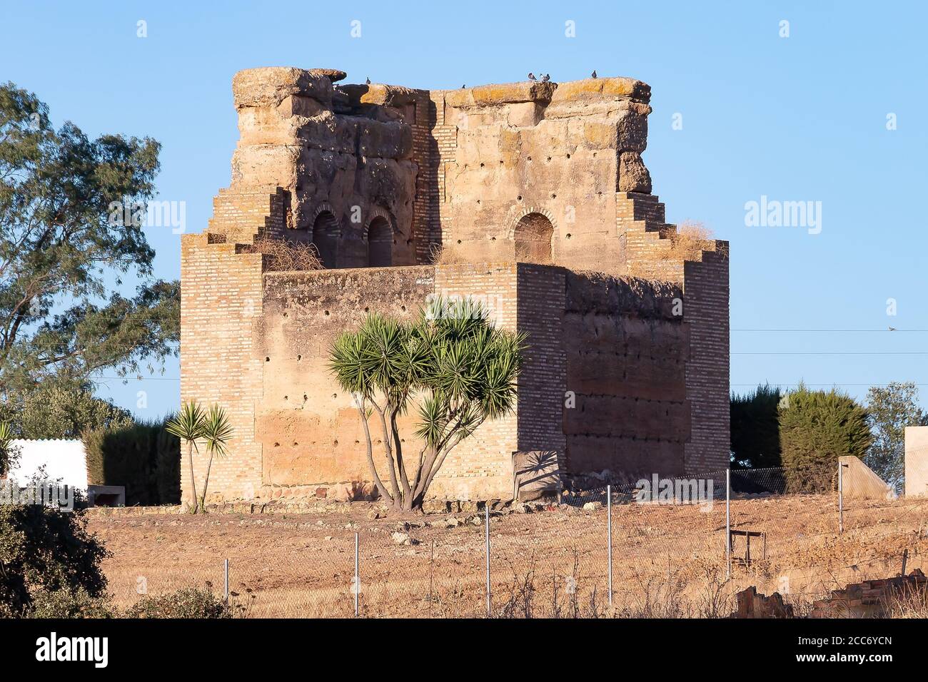The watchtower of San Bartolome de la Torre is located on a high ground ...