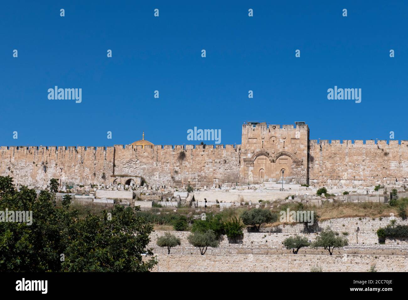Israel, Jerusalem. The Golden Gate, the only eastern gate of the Temple ...