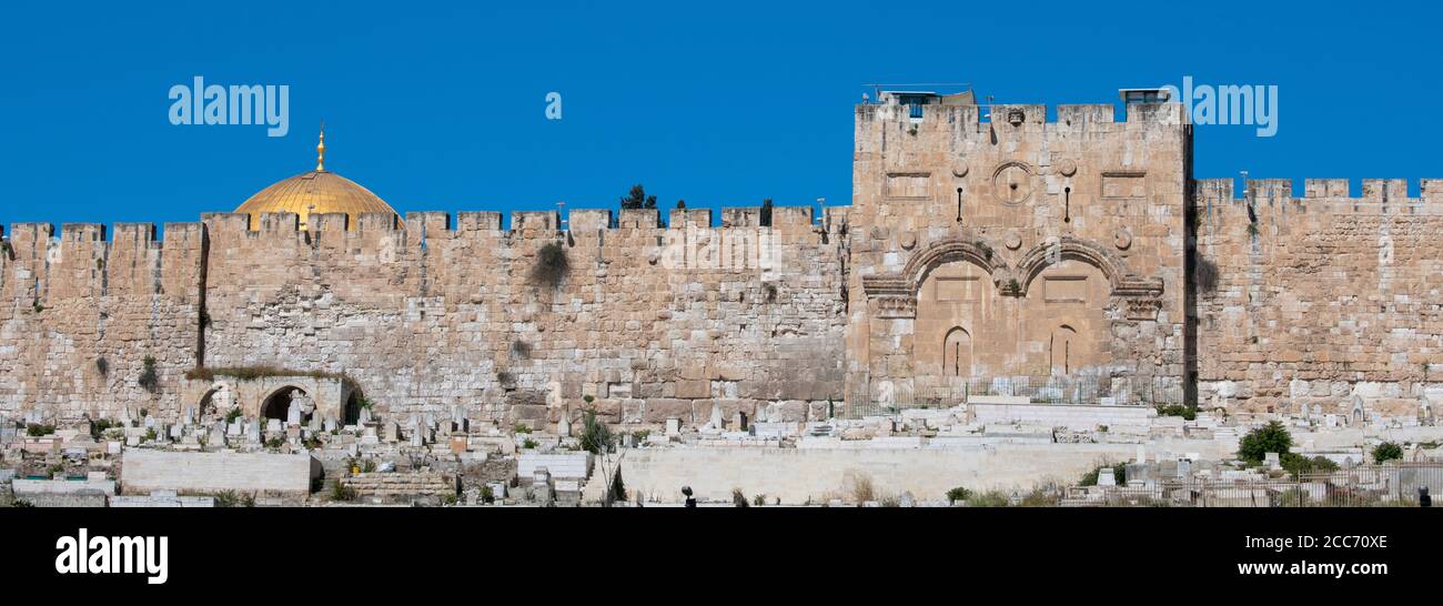 Israel, Jerusalem. The Golden Gate, the only eastern gate of the Temple ...