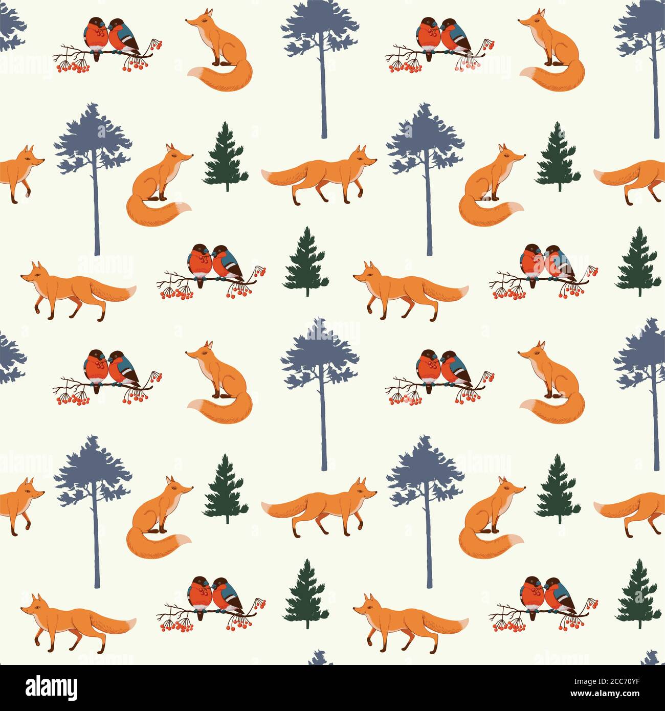 Adorable forest animals pattern Stock Vector Images - Alamy