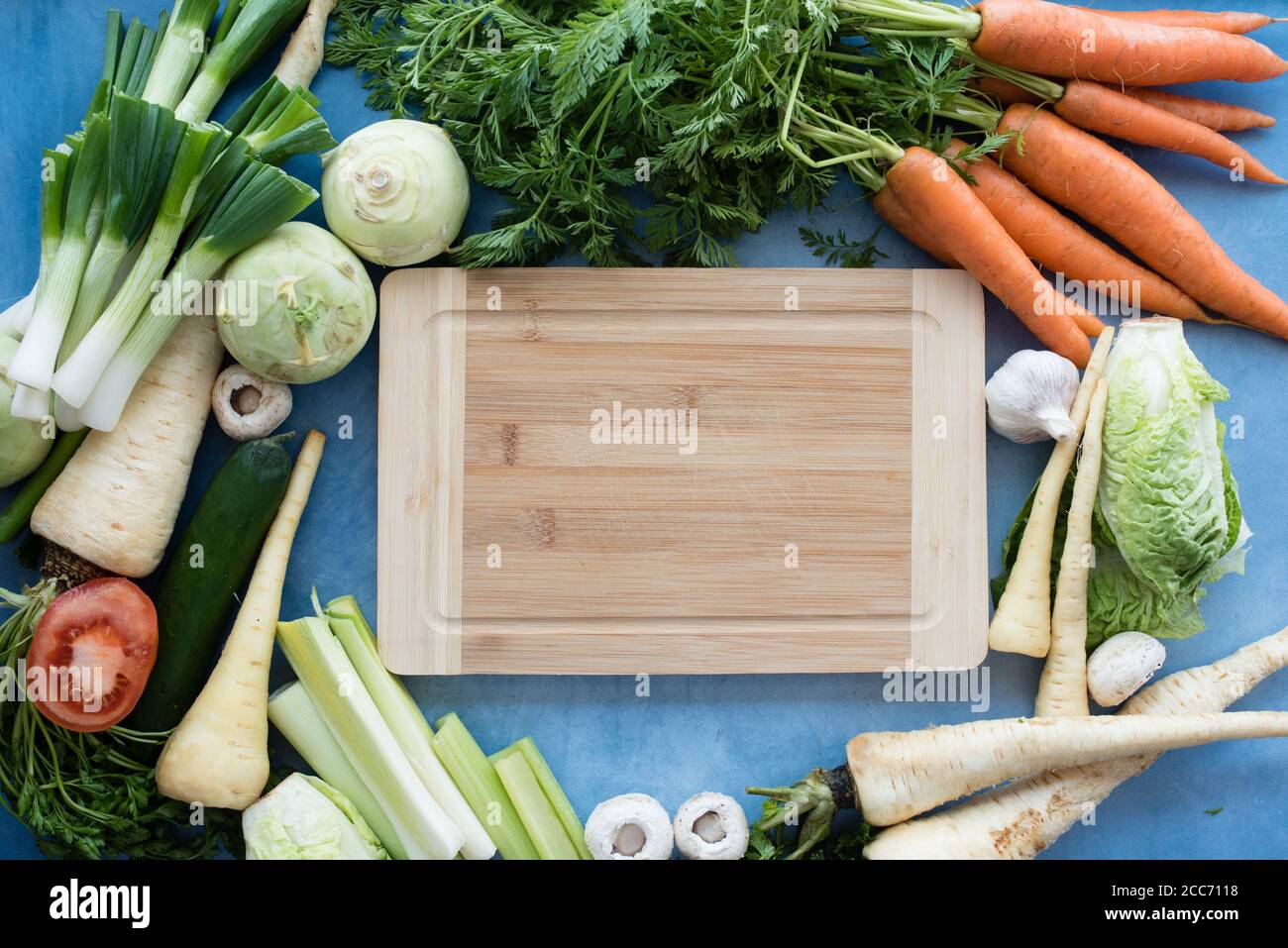 A mix of different types of vegetables on table .Cooking concept Stock ...