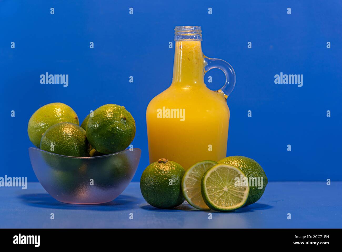 Bottle of lemonade. Lemon fruits. Source of vitamin C thiamine ...