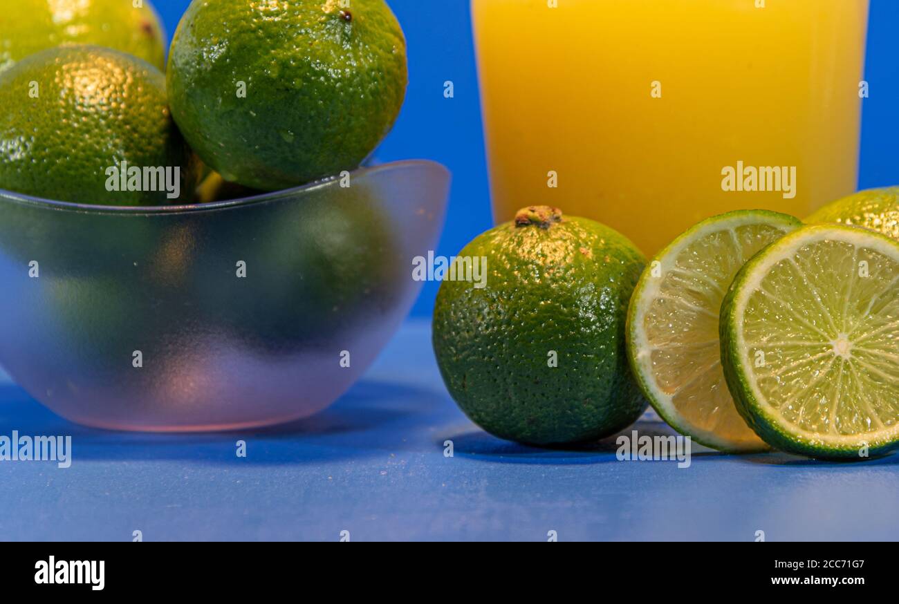 Bottle of lemonade. Lemon fruits. Source of vitamin C thiamine ...