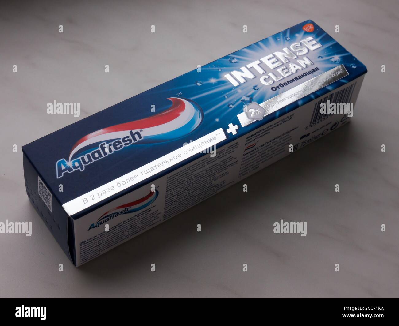 GOMEL, BELARUS - AUGUST 19, 2020: Toothpaste Aquafresh Intense Clean ...