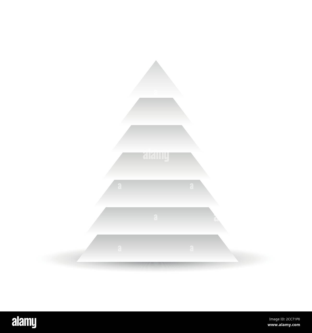 Christmas tree of white layered triangles on white background. 3D ...