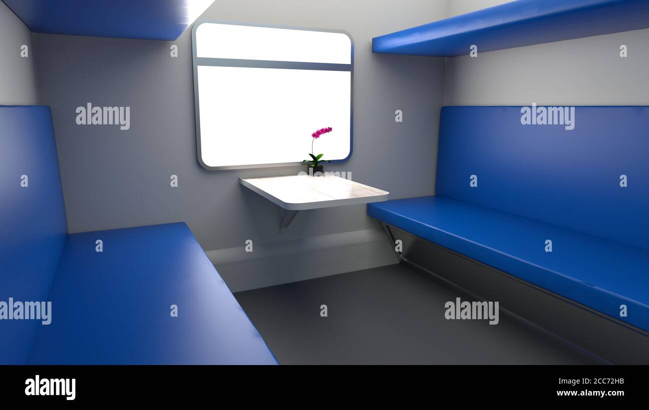 3d illustration of a Train coupe Stock Photo - Alamy
