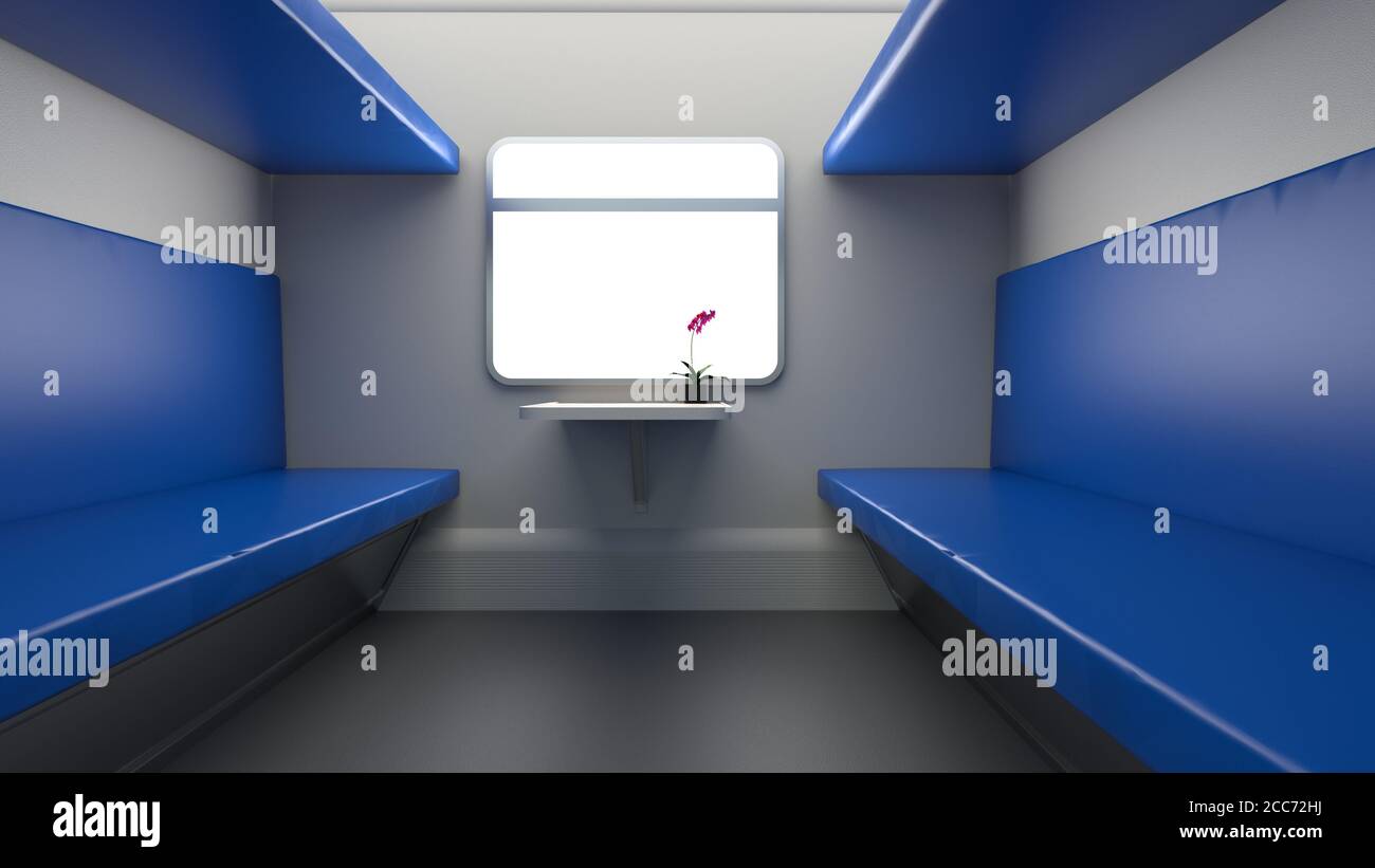 3d illustration of a Train coupe Stock Photo - Alamy