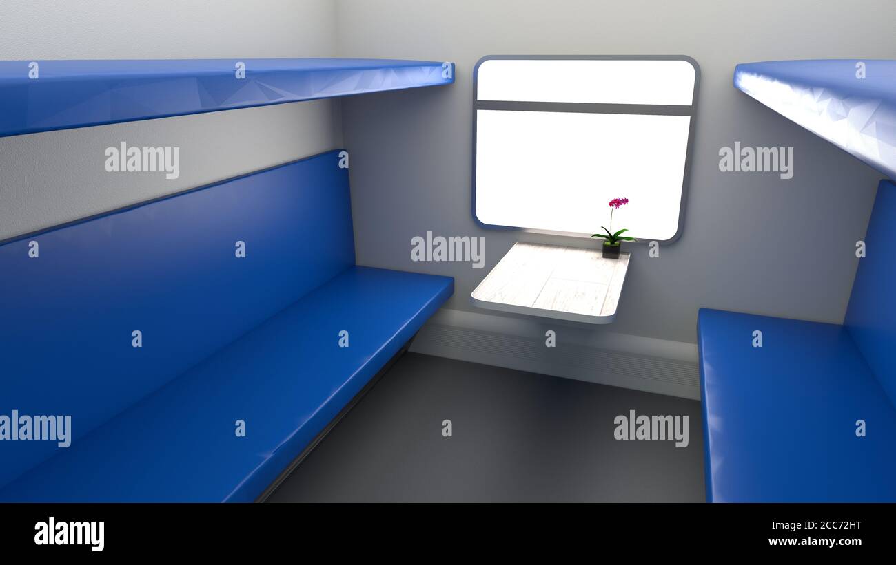 3d illustration of a Train coupe Stock Photo - Alamy