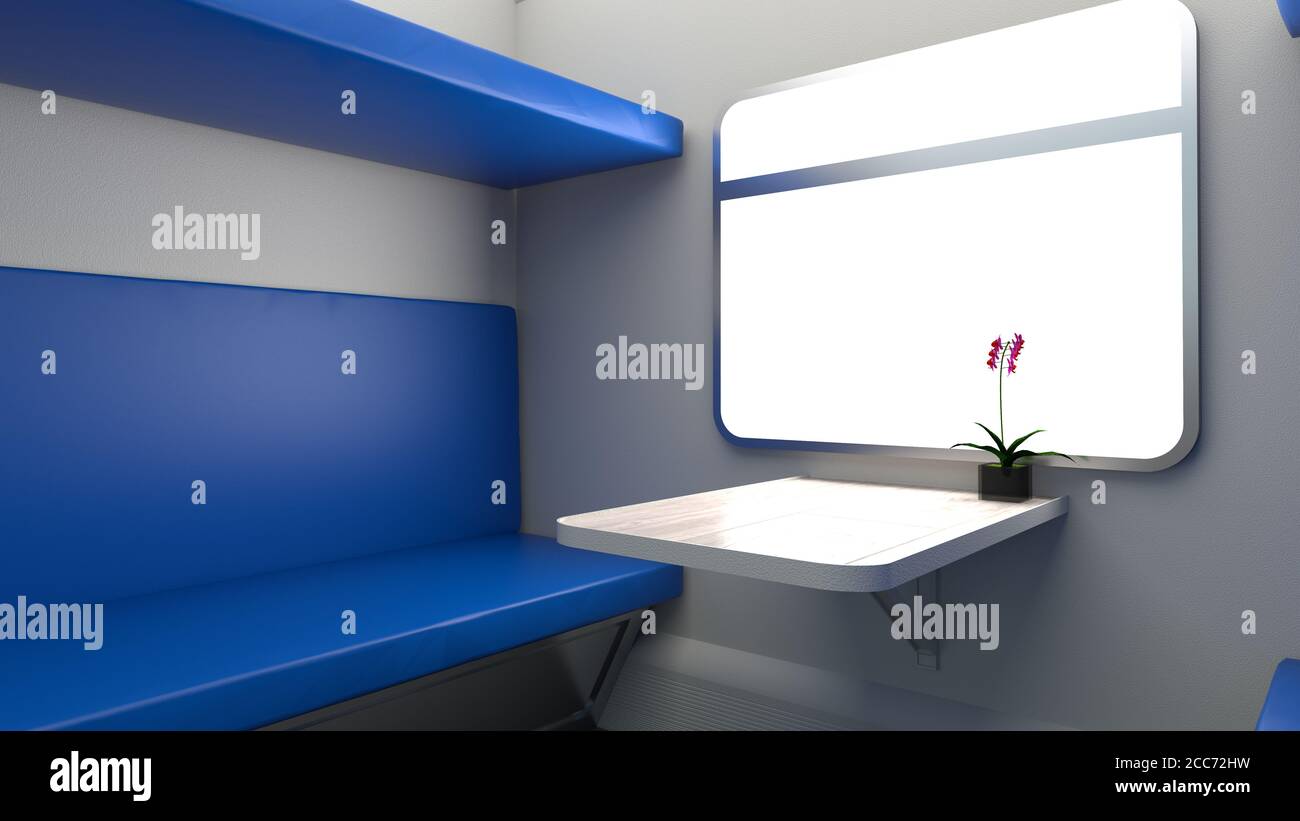 3d illustration of a Train coupe Stock Photo - Alamy