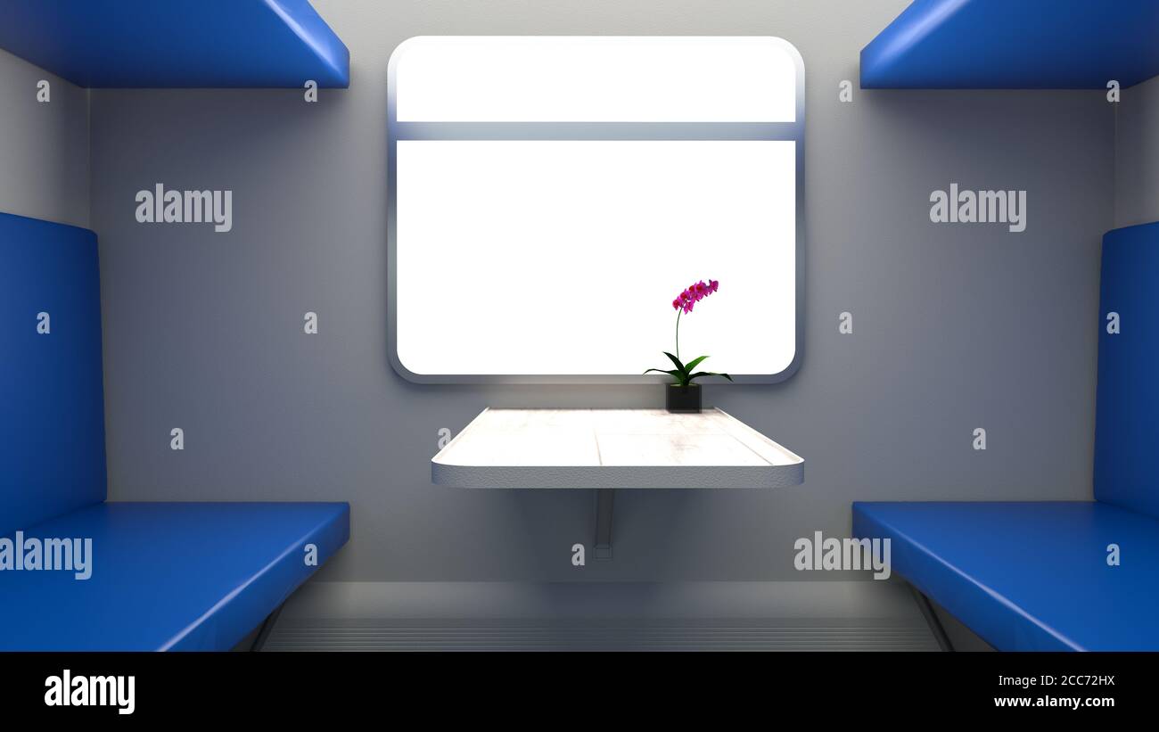 3d illustration of a Train coupe Stock Photo - Alamy