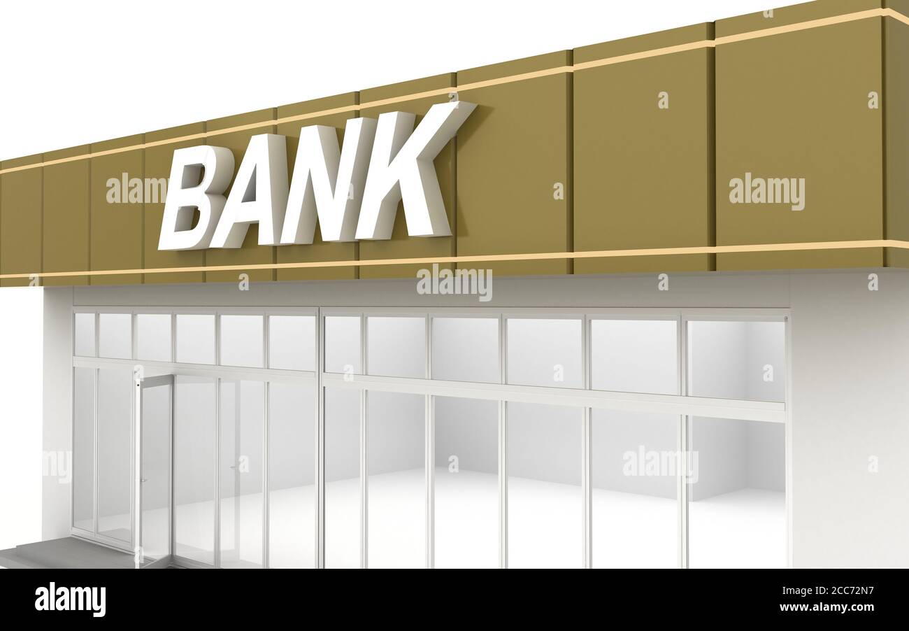 3D illustration of a bank office Stock Photo - Alamy