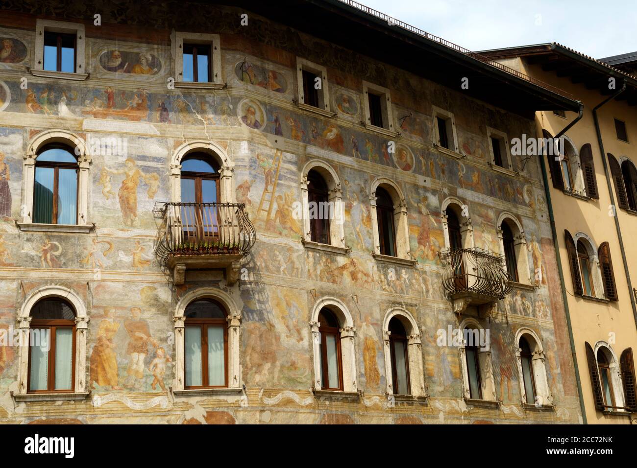 Trento, Trentino Alto Adige, Italy: painted facade of historic ...