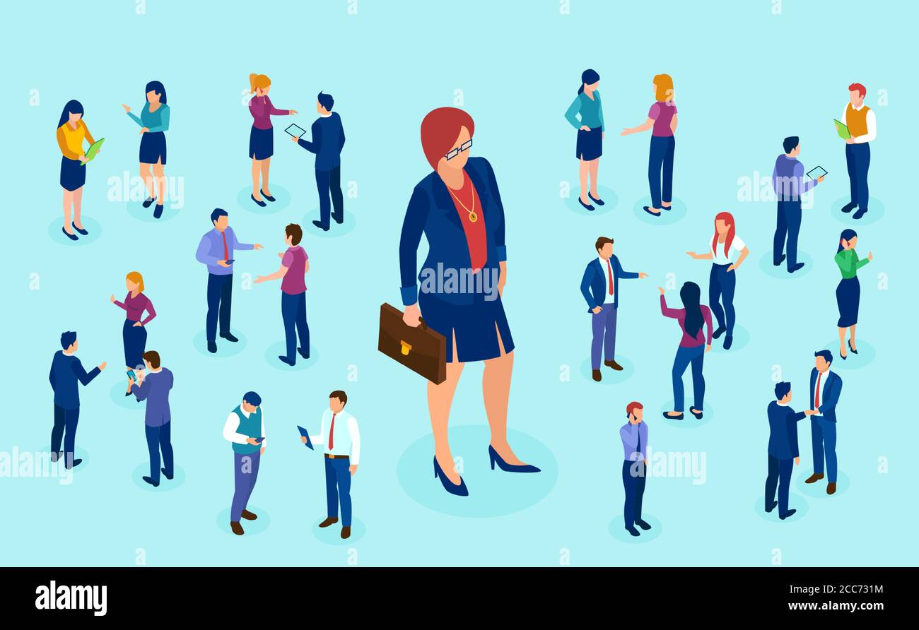 Business woman surrounded by men Stock Vector Images - Alamy