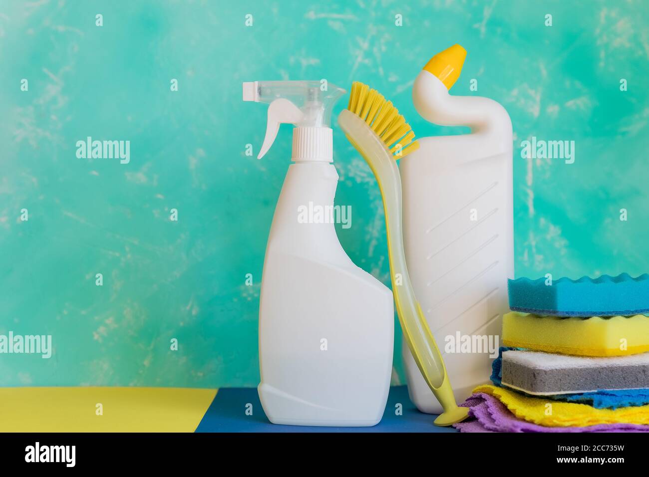 cleaning items household ,spray, brush, sponge. Disinfection and ...