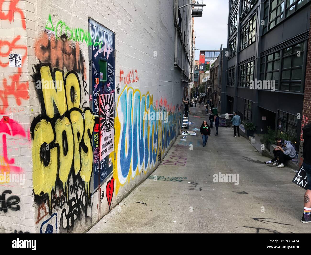 Seattle, USA Jun 11, 2020: The East Precinct late in the day on Capitol ...