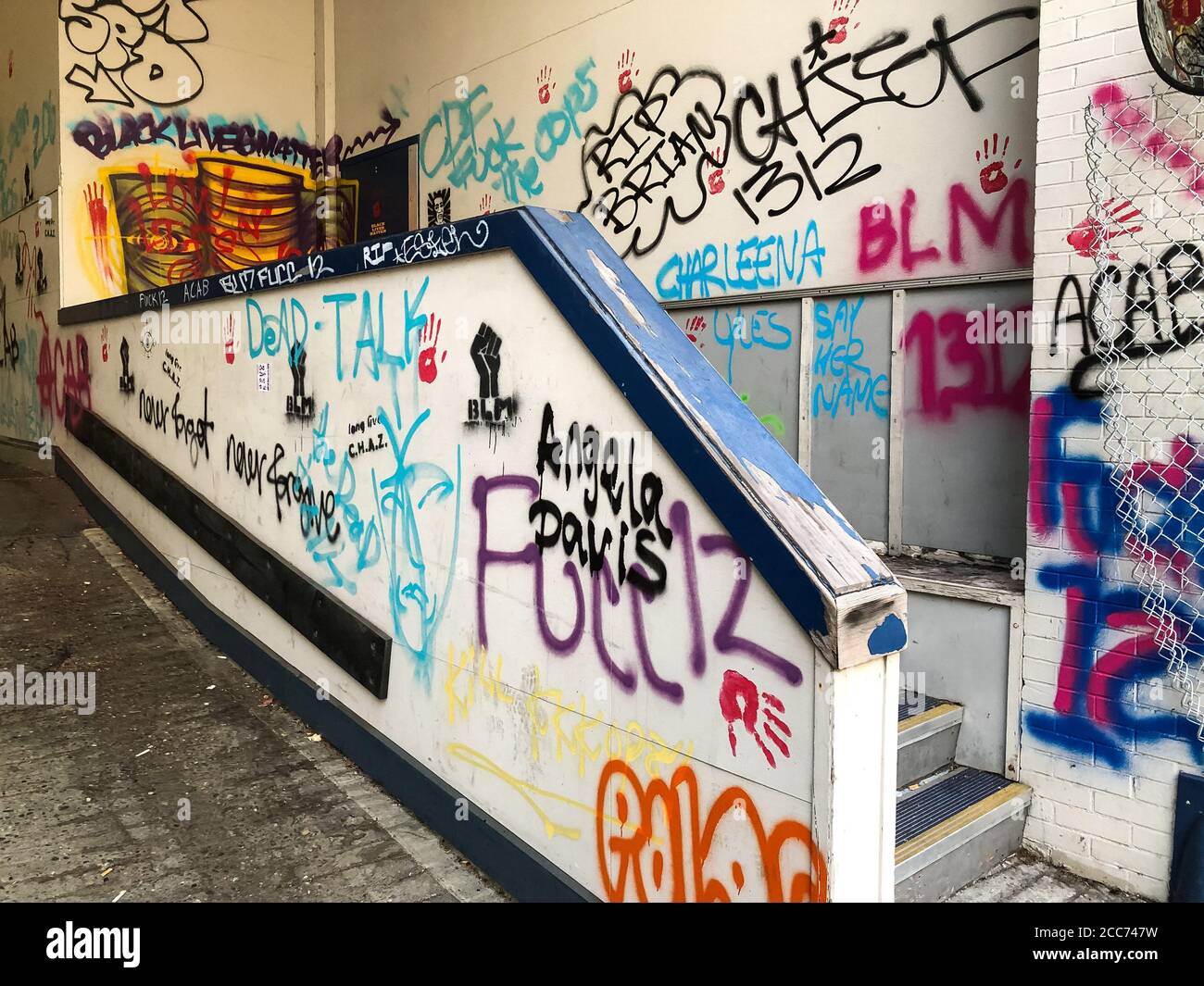 Seattle, USA Jun 11, 2020: The East Precinct late in the day on Capitol ...