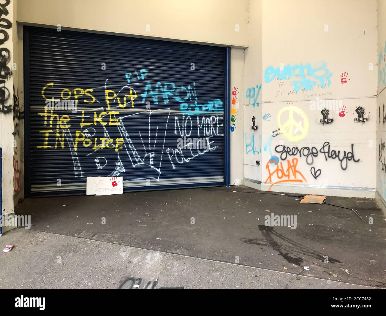 Seattle, USA Jun 11, 2020: The East Precinct late in the day on Capitol ...