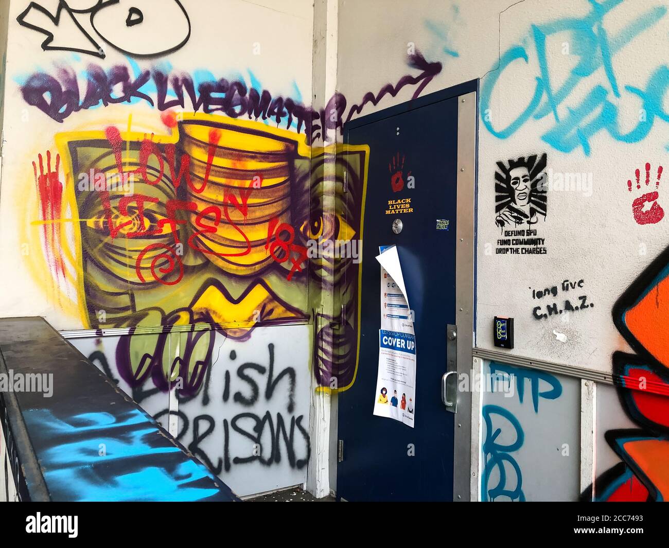 Seattle, USA Jun 11, 2020: The East Precinct late in the day on Capitol ...