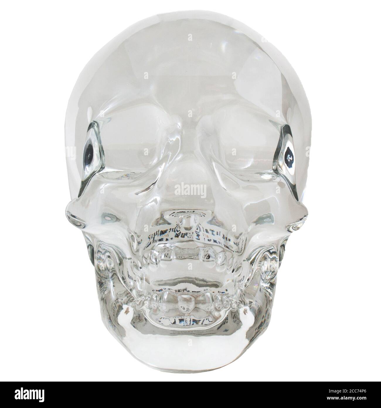 Glass Skull isolated on white background. Transparent skull Stock Photo ...