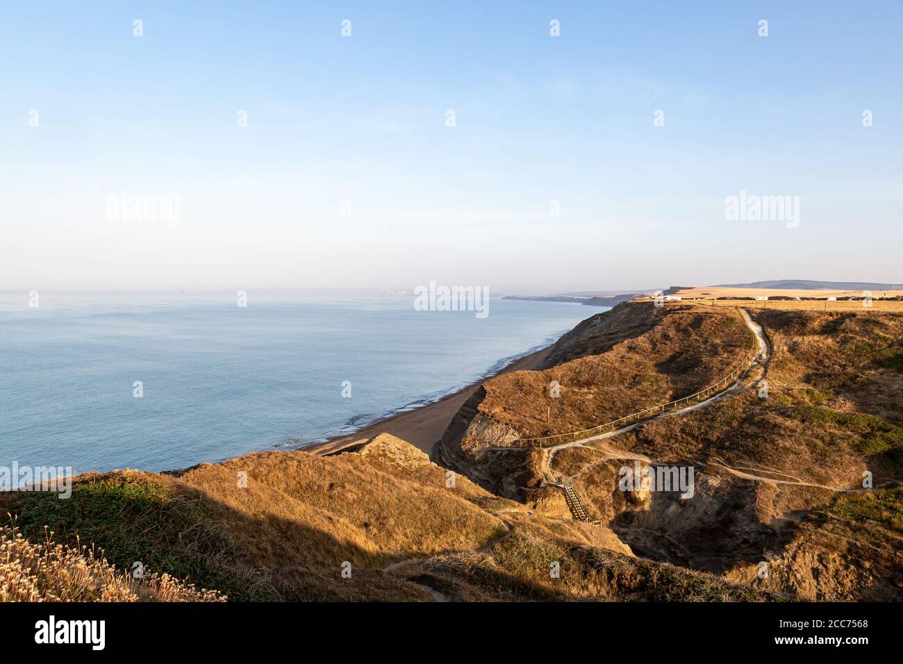 Footpaths leading down to the beach, at Shepherds Chine on the Isle of ...