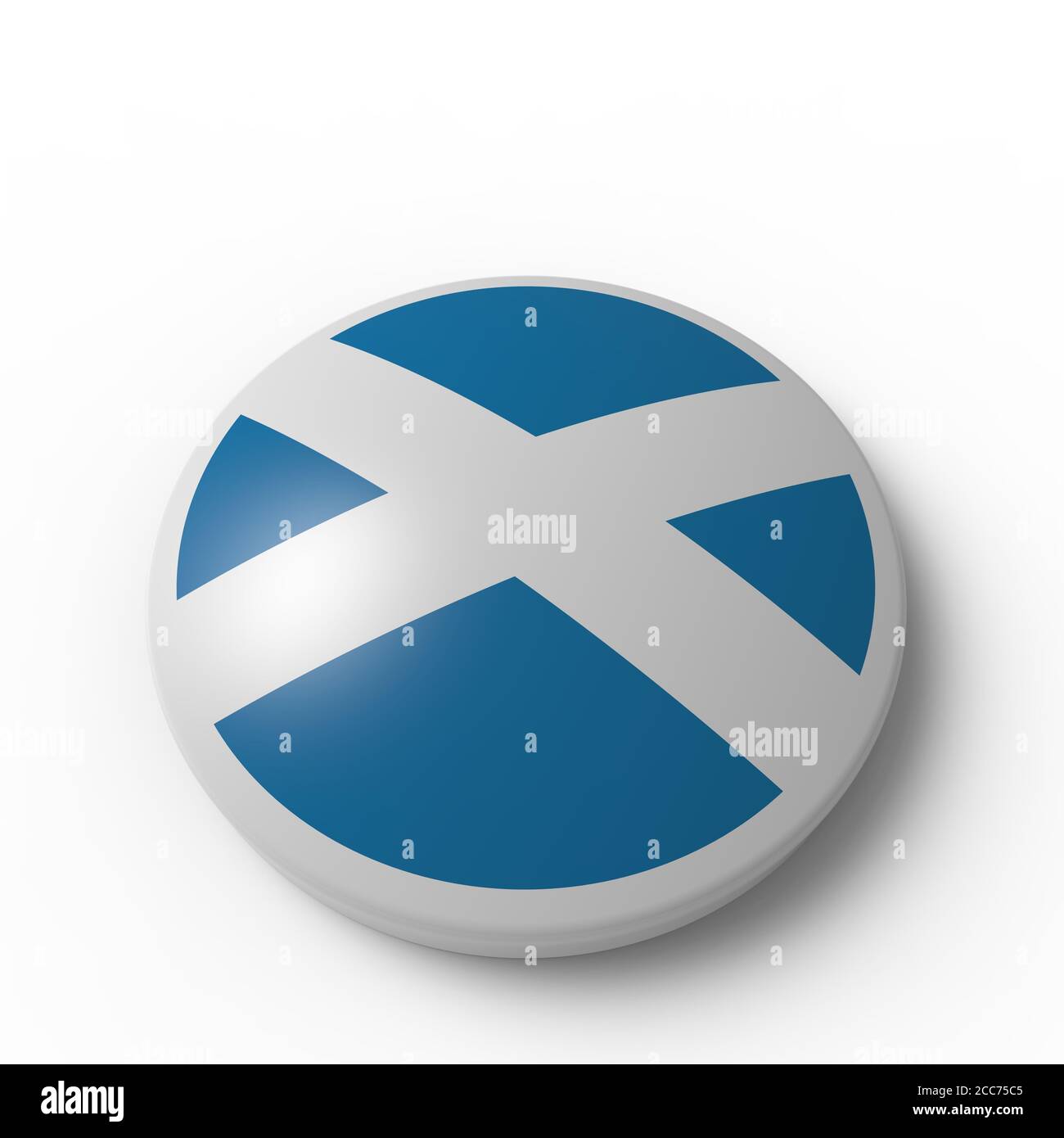 Button with a flag of Scotland on a white background Stock Photo - Alamy
